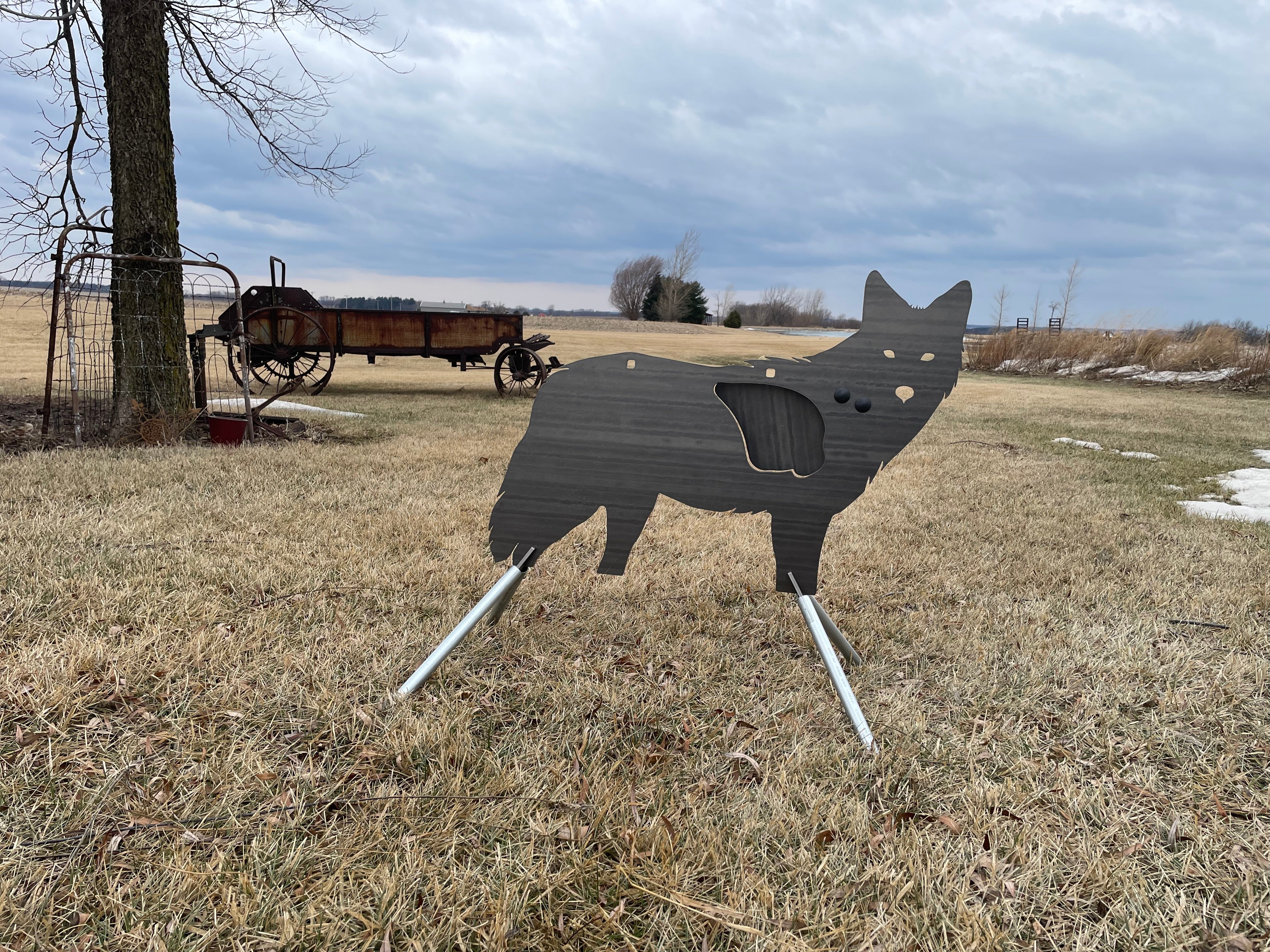Full Size AR500 SIDE PROFILE Reactive Coyote Target – Thermal Gals